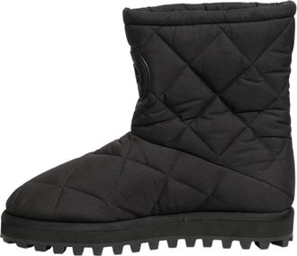 Dolce & Gabbana Femme, Chaussures, Noir, Taille: 44 EU Bottes Mi-Mollet Effet Matelass&eacute;