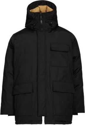 Schott NYC mittellanger Parka in Schwarz