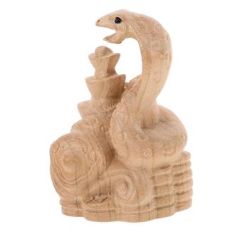 TOPBATHY Holz Schlangenstatue Chinesische Figur Feng Shui Dekor Unbemalt Schon Handbemalt Drache Heimdekor Neujahrsfigur Jahr Der Schlange