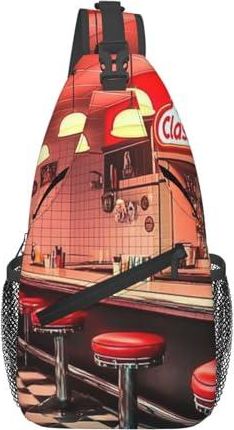 Generic Sac &agrave; bandouli&egrave;re vintage pour restaurant am&eacute;ricain - Sac &agrave; dos de voyage pour homme - Sac &agrave; dos de randonn&eacute;e