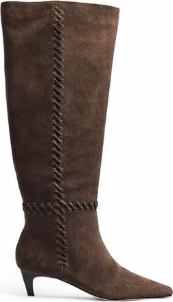 NA-KD Stiefel aus Wildleder mit Knotendetail in Dunkelbraun