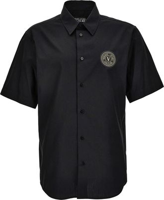 Versace Jeans Couture Homme, Chemises, Noir, Taille: XL Logo Emblem Shirt