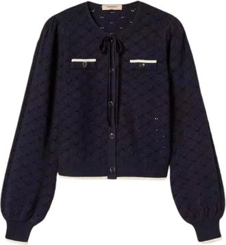 Twinset Femme, Pulls, Bleu, Taille: 38 FR Cardigan Coreana