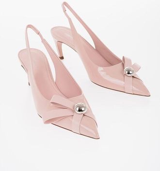 Ferragamo Patent Leather BRILDA Slingback Pumps with Point Toe 5,5cm Größe 39,5