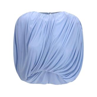 Magda Butrym Blouse pliss&eacute;e - Femme - Blouses et Chemises - Bleu - Taille: 34 FR
