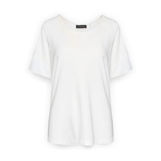 Elena Miro T-Shirt mit Kn&ouml;pfen am R&uuml;cken - - Tops - Damen - Wei&szlig; - S