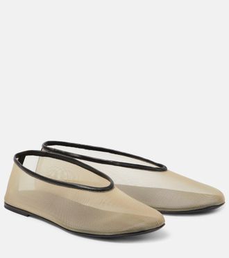Khaite Ballerinas Marcy aus Mesh mit Leder
