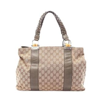 Gucci Pre-owned Bamboo GG Canvas Tote Bag - - Pre-owned - Damen - Beige - ONE SIZE