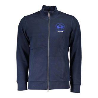 La Martina Homme, Sweatshirts et sweats &agrave; capuche, Bleu, Taille: M SweaT-shirt bleu pour homme avec fermeture &eacute;clair
