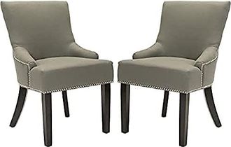 Safavieh Set of 2 Wooden Dining Chairs, in Grey and Blue