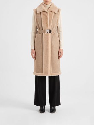 Liu Jo Gilet long peignoir en fausse fourrure avec ceinture