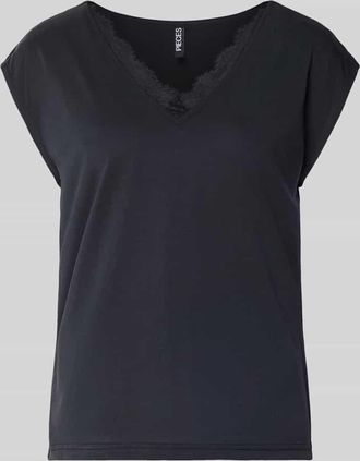 Pieces Relaxed Fit T-Shirt aus Modal-Mix Modell KAMALA LACE