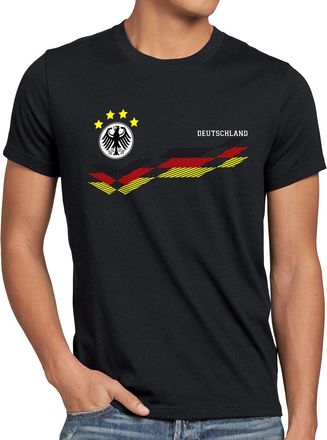 style3 Deutschland Herren T-Shirt EM 2024 Fu&szlig;ball Europameisterschaft Trikot Spieler, Gr&ouml;&szlig;e:XXXL, Farbe:Schwarz