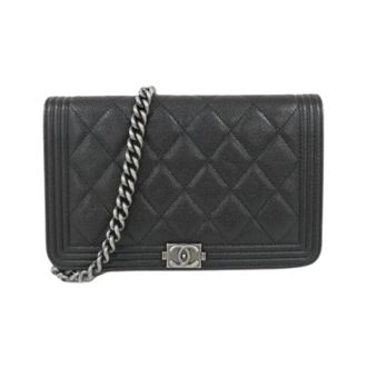 Chanel Pre-owned Boy Caviar Skin Chain Wallet - - Pre-owned - Damen - Schwarzk - ONE SIZE