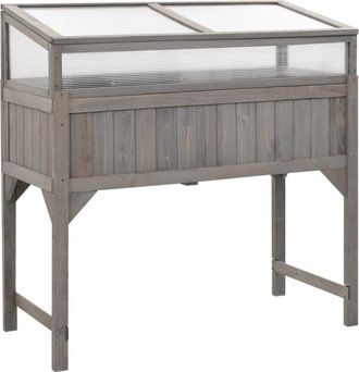 vidaXL Vidaxl - Lit sur&eacute;lev&eacute; avec serre 110x54x120 cm Bois de sapin massif
