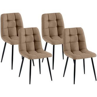 Clp 4er Set Esszimmerst&uuml;hle Antibes Stoff taupe