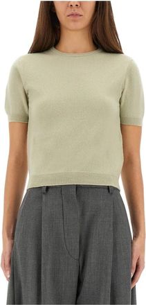 Maison Margiela Femme, Pulls, Vert, Taille: 40 FR Haut en Tricot Ras du Cou