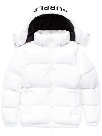 Purple veste matelass&eacute;e &agrave; logo imprim&eacute; - Blanc