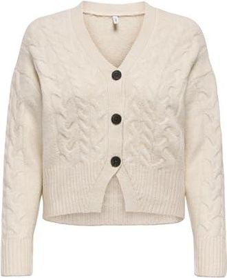 Only Onlrio Life Ls Cable Cardigan KNT, Gris Whitecap, S Femme