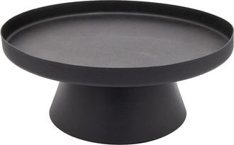 LaLe Living Ständer mit Dekotablett Enisa in Schwarz, Ø 26 cm zur Verwendung als Serviertablett oder Tablett für Kerzen, Vasen oder Adventskranz