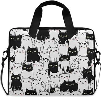 Alaza Sacoche pour ordinateur portable de 40,6 &agrave; 15,6 Motif chat galaxie Noir, Cat I27530, Taille unique