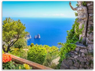 Wallario Glasunterlage/Schneidebrett aus Glas, Mediterraner Ausblick, Gr&ouml;&szlig;e 30 x 40 cm, Kratzfest, aus Sicherheitsglas
