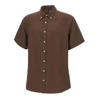 Colmar Homme, Chemises, Brun, Taille: XL Chemise &agrave; Manches Courtes en Lin