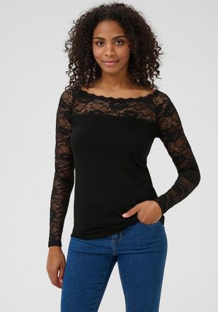 Kaffe Langarmbluse Langarm-Shirt Lacy