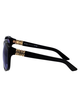 Miu Miu 0MU Purple-Tinted Sunglasses - Black