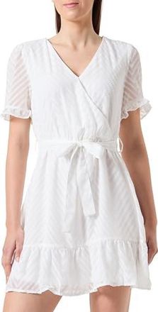 Vila Vila Vimichelle S/S Belted Short Dress/Ka Robe dété, Blanche-Neige, 40 Femmes