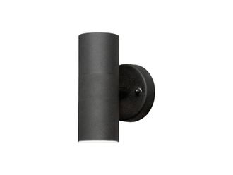 Konstsmide Moderne LED Au&szlig;enwandleuchte Up & Down 17cm aus Aluminium, Schwarz matt