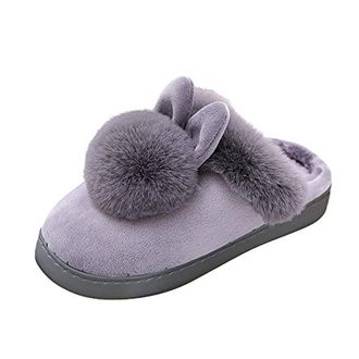 Generic Pantoufles &eacute;l&eacute;gantes en peluche pour femme, chaussons dhiver en peluche pour femme, chaussures de cabane l&eacute;g&egrave;res et confortables, pantoufles plates do