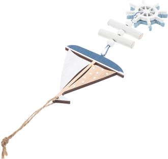 Lurrose Maritime Holz Hängedeko Rudder im Nautik Stil Kreative Wanddekoration mit Segelboot Motiv Rustikales Holzhandwerk für Wohnzimmer Kinderzimmer und Outd