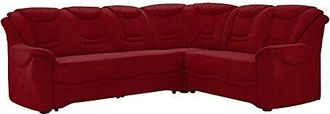 Cavadore Cavadore Ecksofa Bansa mit Federkern / Polstercouch im klassischen Design / inkl. Bettfunktion / 265 x 94 x 215 / Mikrofaser Dunkelrot