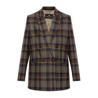 Etro Zweireihiger Karoblazer - - Jackets - Damen - Grau - S