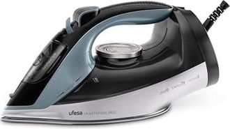 Ufesa Aura Horizon Dampfb&uuml;geleisen 3450W, Dampfsto&szlig; 280g, Dauerdampf 55g/min, DualGlide Keramiksohle, 3-in-1-Antikalksystem, Tropfstopp, Wassertank 350 ml, 