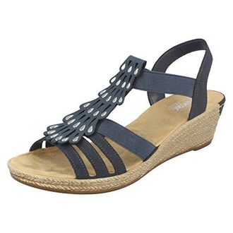 Rieker 62436, Sandales Bout ferm&eacute; Femme, Bleu (Pazifik), 41 EU