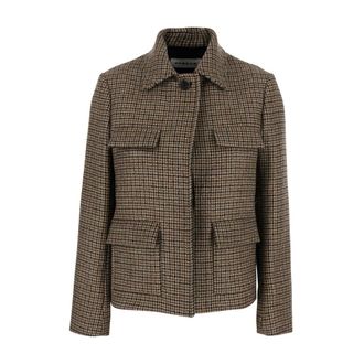 P.A.R.O.S.H. P.a.r.o.s.h. - Blazer Court Carreaux - Femme - Vestes - Beige - Taille: 40 FR