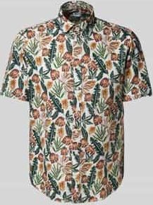 Jake*s Casual Fit Freizeithemd aus Leinen-Baumwoll-Mix