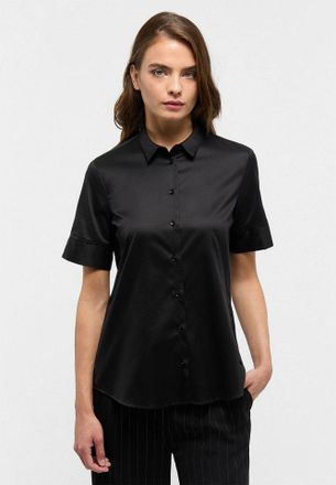 Eterna Blusentop ETERNA REGULAR FIT COVER SHIRT Kurzarm Hemd schwarz twill 5008-39-H965