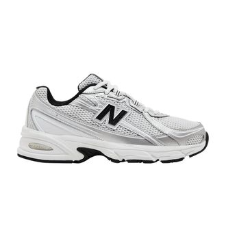 New Balance Homme, Chaussures, Gris, Taille: 44 1/2 EU Baskets Blanc Argent M&eacute;tallique Marine