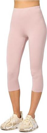 Merry Style Leggings Femme 3/4 Confortable Viscose Pantacourt Femme Tenue Sport Femme Short Cycliste MS10-144(Poudre Rose, 4XL)
