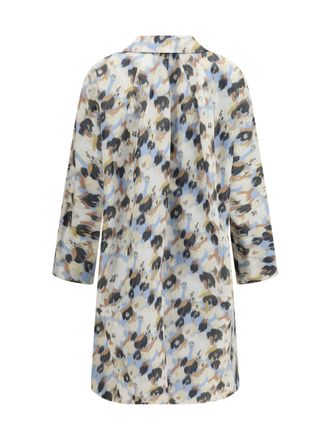 Marni Womens Printed Button Parka Coat Light Blue Polyester