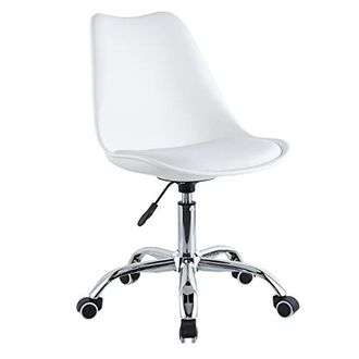 Brigros WeHome Moderner B&uuml;rostuhl Kinderzimmer Arbeitszimmer Wartezimmer B&uuml;rostuhl mit Sitz aus Kunstleder (Wei&szlig;)