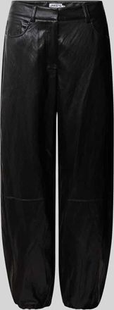 Jake*s Casual High Waist Lederhose in gl&auml;nzender Optik