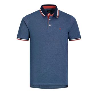 Jack & Jones Herren Poloshirt JJEPAULOS - Relaxed Fit Plussize XXL-8XL Baumwolle, Größe:7XL, Farbe:Denim Blue PS 12143859
