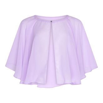 Bolerose weich Hochzeit Umh&auml;ngetuch Abend Durchsichtiges Chiffon &Uuml;berwurf Umhang Schultertuch (Flieder, Einheitsgr&ouml;&szlig;e)