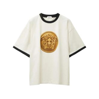 Versace Crewneck Baumwoll-Jersey-T-Shirt - - Tops - Herren - Wei&szlig; - S