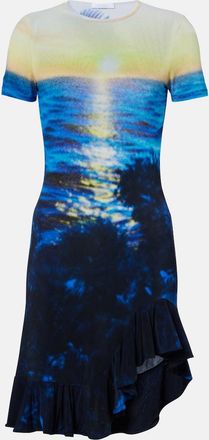 Paco Rabanne Robe imprim&eacute;e &agrave; volants
