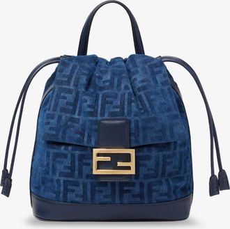 Fendi Denim backpack with flocked FF detail - FENDI - gender_Woman